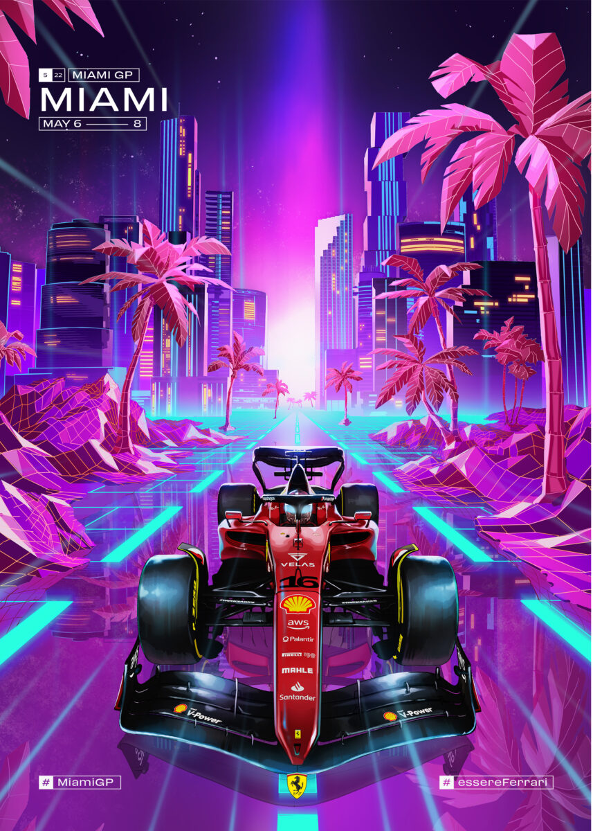 F1 | Ferrari, la “cover art” per il Gran Premio di Miami